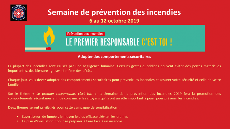 Service de sécurité incendie – Municipalité de Saint-David - MRC de ...